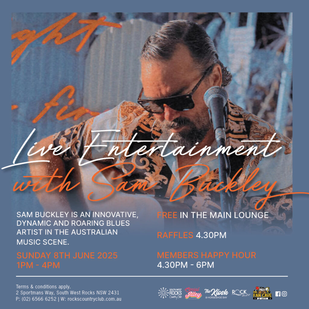 Live entertainment with Sam Buckley - South West Rock Country Club